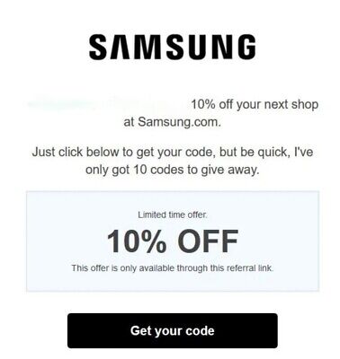 Samsung 10% Off Discount Voucher Referral Code On Samsungcom - Netcodes